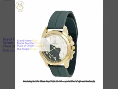 Customizable Stylish Unique Black and White Dial Arabic Watches with Silicone Strap