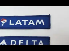 Blue Latam+Delta Embroidery Keychain