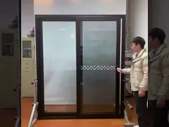 China Black Security Lock Sliding Folding Glass Doors Exterior Security System Aluminum Sliding Glass Doors for sale