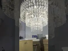 China Indoor Crystal Brass Chandelier Customized Tiered Brass Chandelier 48" for sale