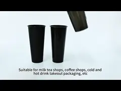 Cina Coppe di plastica in PP 12oz 16oz Disegno personalizzato Coppe di bevande in plastica in PP nero Eco-friendly in vendita