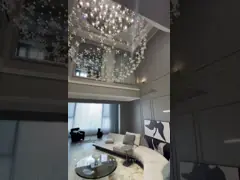 China Luxury Hotel Lobby Decorative Lighting Hanging Pendant Lights Linear Large Long High Ceiling Staircase Led Crystal Chandeliers for sale
