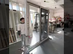 Thermal Break Alumimum Sliding Glass Door Manual Roller Shutter Double Tempered Glass