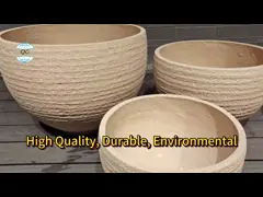 8-10 Year Fiber Clay Outdoor Planters Waterproof with Texture Finishing