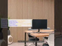 Linear Slat Wooden Grooved Acoustic Panels Decoration Sound Absorption Building Material