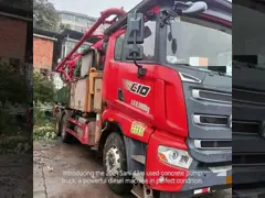 China Used Concrete Pump Truck well condition 2020 SANY 39m concrete boom pump for sale