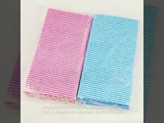 KILINE Colorful kitchen non-woven cloth Disposable/reusable striped kitchen towels Bulk kitchen cleaning cloths 30x60cm
