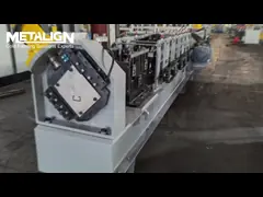 Flange hole punching and oblique cut C purlin roll forming machine