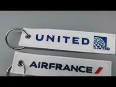 United+Air France+Qantas White Embroidery Keychain