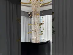 Custom Lighting Fixtures Art Glass Large Foyer Chandelier Lighting OEM ODM