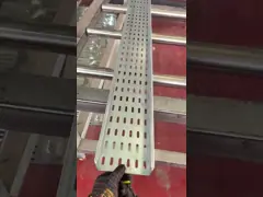 China Steel Slotted Solid Cable Tray With Cover 3m Length Cable Tray Trough for sale