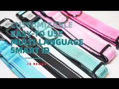 China Luxury Customizable NFC Pet Tag Solid Reflective Nylon QR Code Dog Collar for sale