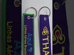 Purple THAI+ Green & Purple Linhas Aereas Brasileiras dual-faced keychain