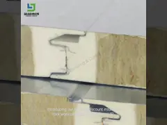 China Waterproof Garage Rock Wool Metal Sandwich Panel Ceiling Insulated Panels for sale