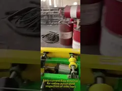 Eddy current flaw detector for online automated inspection of steel bars