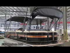 China Smooth Sailing Guaranteed Pontoon Boat with Motor and Single Layer Deck Type for sale