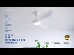 52 Inch White Ceiling Fan With Dimmable LED Light And Remote Control DC Motor