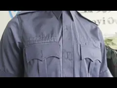 China Navy Blue Summer Military Uniform Set 45 Wool 55 Polyester Blend Short Sleeve Security Uniform for sale