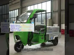 Sanitation vehicles for transporting garbage in residential areas, such as three-wheel garbage trucks