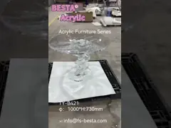 China Source Factory Acrylic Dining Table 24K Gold Furniture Colour and Size One Piece Customized for sale