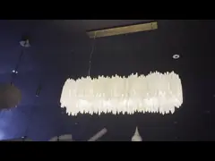 China 100V - 277V Modern Linear Crystal Chandelier White Selenite Crystal Chandelier for sale