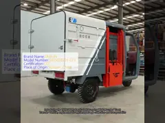 Hydraulic self-dumping wall-mounted trash transfer vehicle
