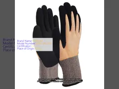 4X42E 13 Gauge Cut Resistant Nitrile Palm Gloves Touchscreen Safety Work Gloves For Industrial Use