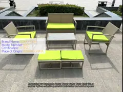 Handmade Rattan Woven Coffee Table Chair For Outdoor Dining And Relaxing Table Chair Ottoman Furniture Sets