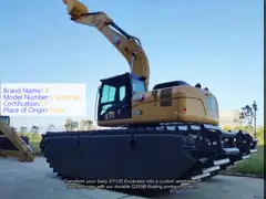 Custom Amphibious Floating Pontoon Swamp Buggy Conversion Sany SY135 Excavator