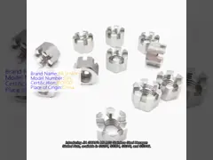 M8 M10 Stainless Steel Plain Polishing Hexagon Slotted Nut SS201 SS304 SS316 SS316L DIN935 Metric Thread Type