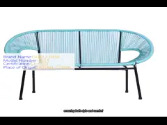 PE Rattan Woven Coffee Table Chair Hot Sale Best Design Colorful Outdoor Furniture Set Tempered Glass Tabletop