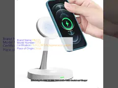 2025 Industral New Mobile Phone Bracket And Charger 15W/10W Wireless Fast Charger With Night Light