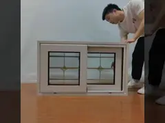 China Double Tempered Glass Aluminium Sliding Windows Bathroom Aluminum Sliding Storm Windows for sale