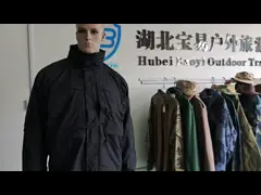 China Stealth Black Military Parka With Detachable Thermal Liner And Utility Pockets Tactical Jacket for sale