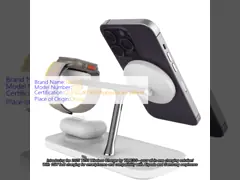 China 15W/10W Wireless Fast Charger for Apple and Samsung White and Black Mobile Bracket Support for Airpods and Samsung Earphones for sale