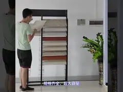 China Wire Shelf Ceramic Tile Display Boards 1880mm Mulit Rows Showroom Tile Display Rack for sale