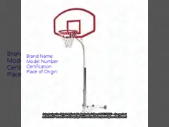 Height Adjustable Basketball Stand Outdoor Basketball Hoop Portable With Wheels