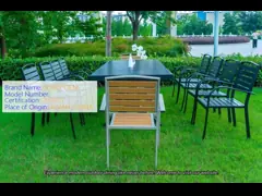 Black 11 Pieces Plastic Wood Modern Outdoor Garden Furniture Table Set 8-10 Seater Extendable Patio Dining Table Chairs