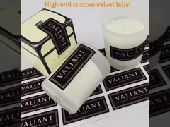 China Op maat gedrukt fluwelen kaarslabel Roll Traanbestendig Glanzend Vinyl Sticker Etiketten voor Kaarspot Verpakking Te koop
