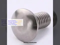 M6 M8 M10 Stainless Steel Carriage Bolt SS304 SS316 SS316L DIN603 ISO8677