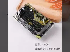 China Manufacturer Black Sushi To Go Packaging Boxes Vacuum Formed Sushi Plastic Food Grade Packaging Boxes for sale