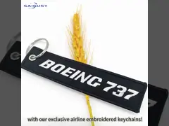 China BRITISH AIRWAYS Custom Embroidered Keychain Scratch Resistant Fabric Custom Patch Keychain for sale