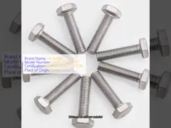 China Hex bolts Custom stainless Steel Hexagon full or half Threaded matal bolts Hex heavy Head Bolts DIN933 ISO4017 for sale