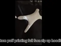 full zip up puff printing zip up hoodie