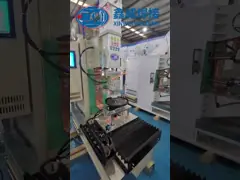 Welding carbon steel automobile brake base plate with automatic spot welder