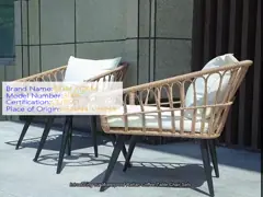 Waterproof Rattan Coffee Table Chair Sets For Garden And Patio Rattan Woven Wicker Outdoor Furniture Set