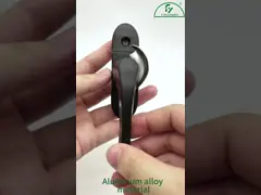 China Small Push Pull Black Crescent Lock Aluminum Material Moon Lock Window Hardware for sale