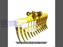 China Q355B Tilting Excavator Rake Bucket Attachment Customizable for sale