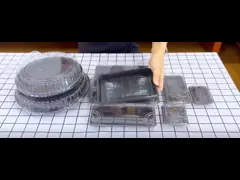 China Customized Logo Circular Fruit Plate Food Circular Plastic Disposable Sushi Packaging Sashimi PET Plastic Takeaway Packaging Container for sale