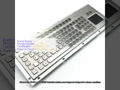 IP65 / IK07 Industrial Stainless Steel Keyboard With Full Functional 2 Keys Touch Pad